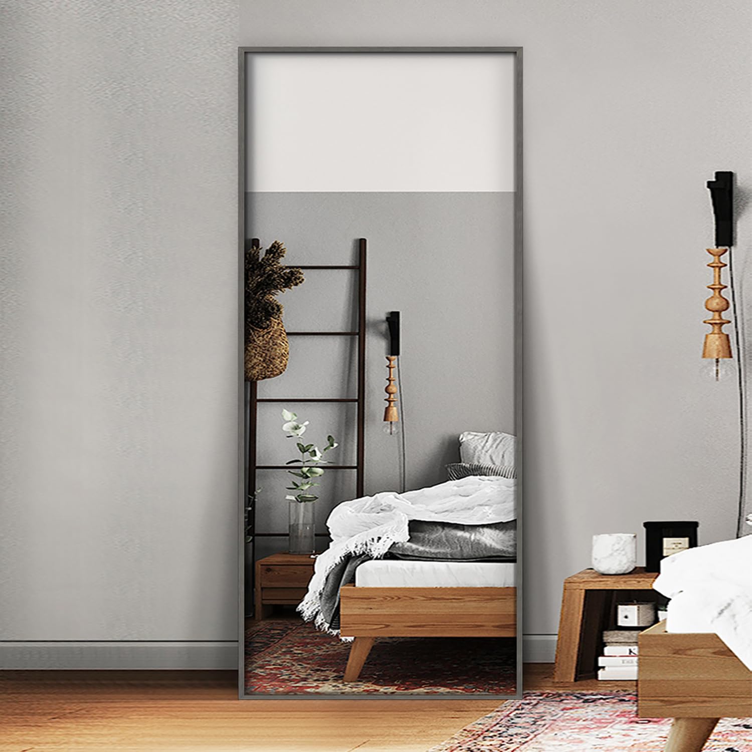 H&A 65"x22" Full Length Mirror Full Body Mirror Bedroom Floor Standing or Hanging