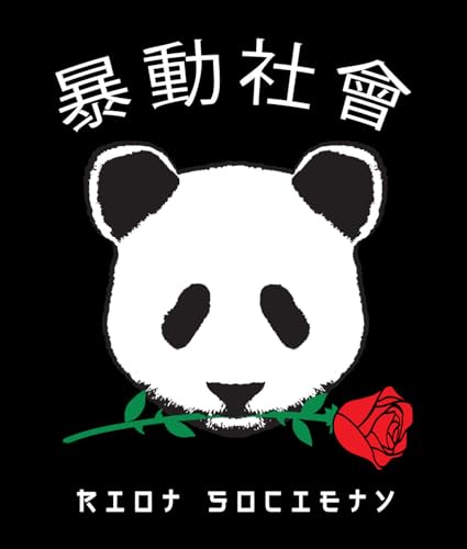 Riot Society Panda Rose Mens Graphic Pullover Hoodie Sweatshirt, Perfect Sweater for the Champion to Wear Into the AM - Black, Small