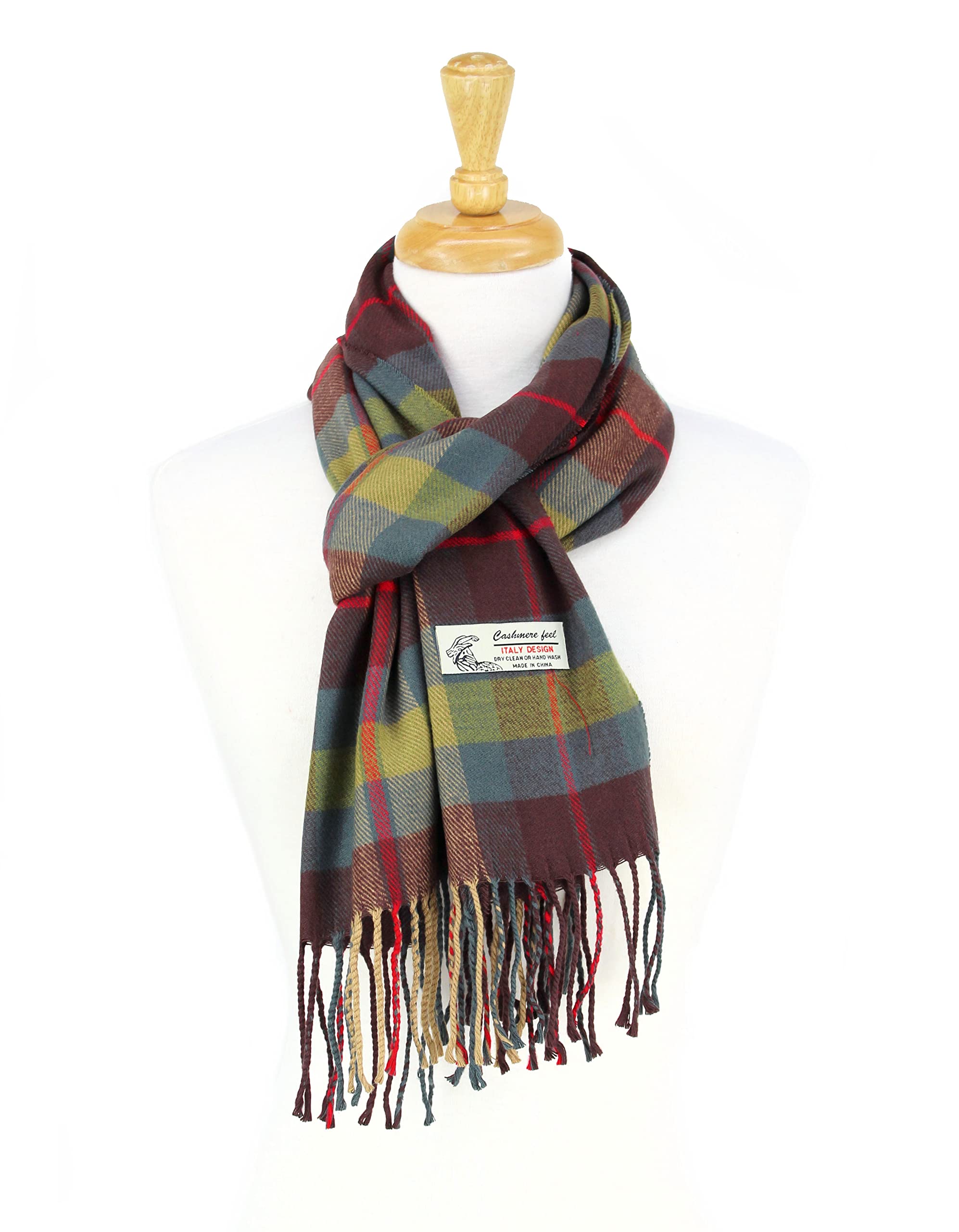 PASKMLNA Super Soft Luxurious Classic Cashmere Feel Winter Scarf (CM35 brown)