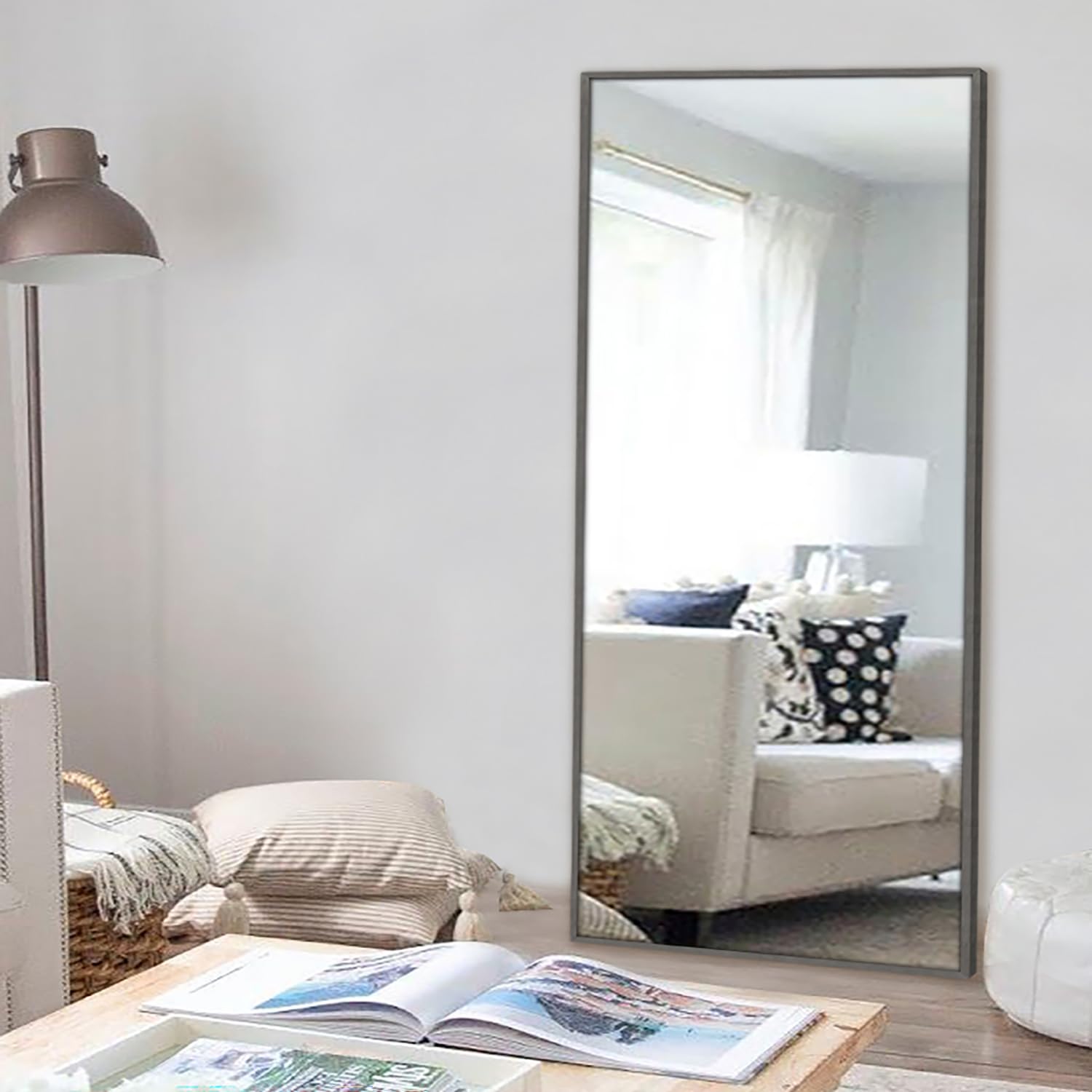 H&A 65"x22" Full Length Mirror Full Body Mirror Bedroom Floor Standing or Hanging