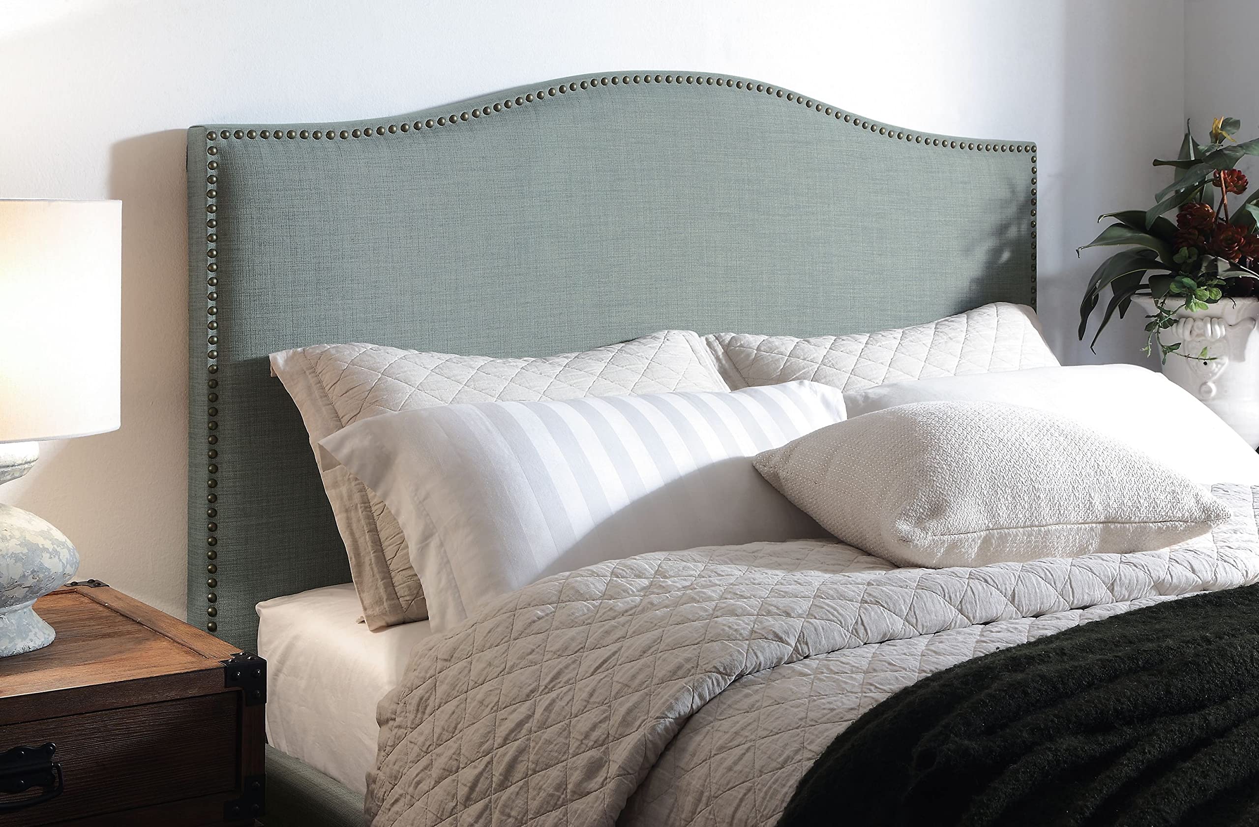 Modus Furniture Solid Wood Footboard-Storage Bed, California King, Ariana - Bluebird