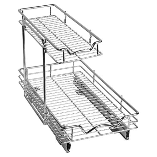 Richards Under Sink Pull-Out Sliding Shelf Organizer for Kitchen Heavy Duty with 5 Year Warranty, 11.5βW x 21βD x 14.5βH, Requires at Least 12.5β W Cabinet Opening-Chrome