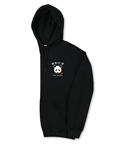 Riot Society Panda Rose Mens Graphic Pullover Hoodie Sweatshirt, Perfect Sweater for the Champion to Wear Into the AM - Black, Small