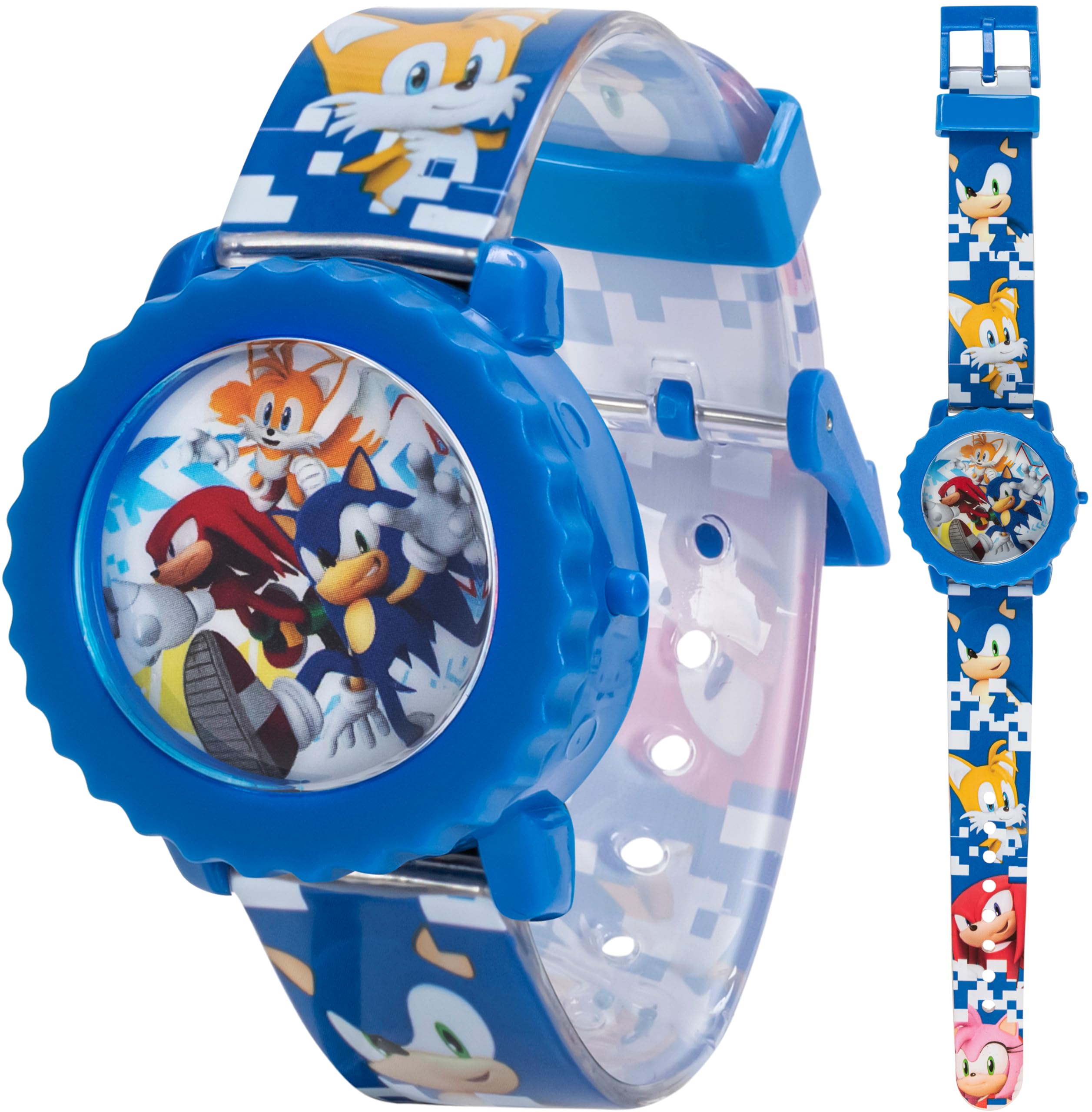 Sonic The Hedgehog Kids Digital Watch – Flashing LED Light-Up Display, Easy-to-Read Time, Adjustable Strap, and Sonic Character Design – Fits Wrists from 5.5" to 8"