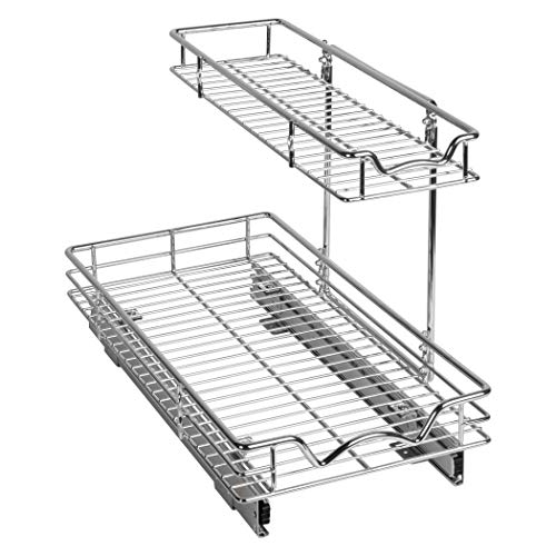 Richards Under Sink Pull-Out Sliding Shelf Organizer for Kitchen Heavy Duty with 5 Year Warranty, 11.5βW x 21βD x 14.5βH, Requires at Least 12.5β W Cabinet Opening-Chrome