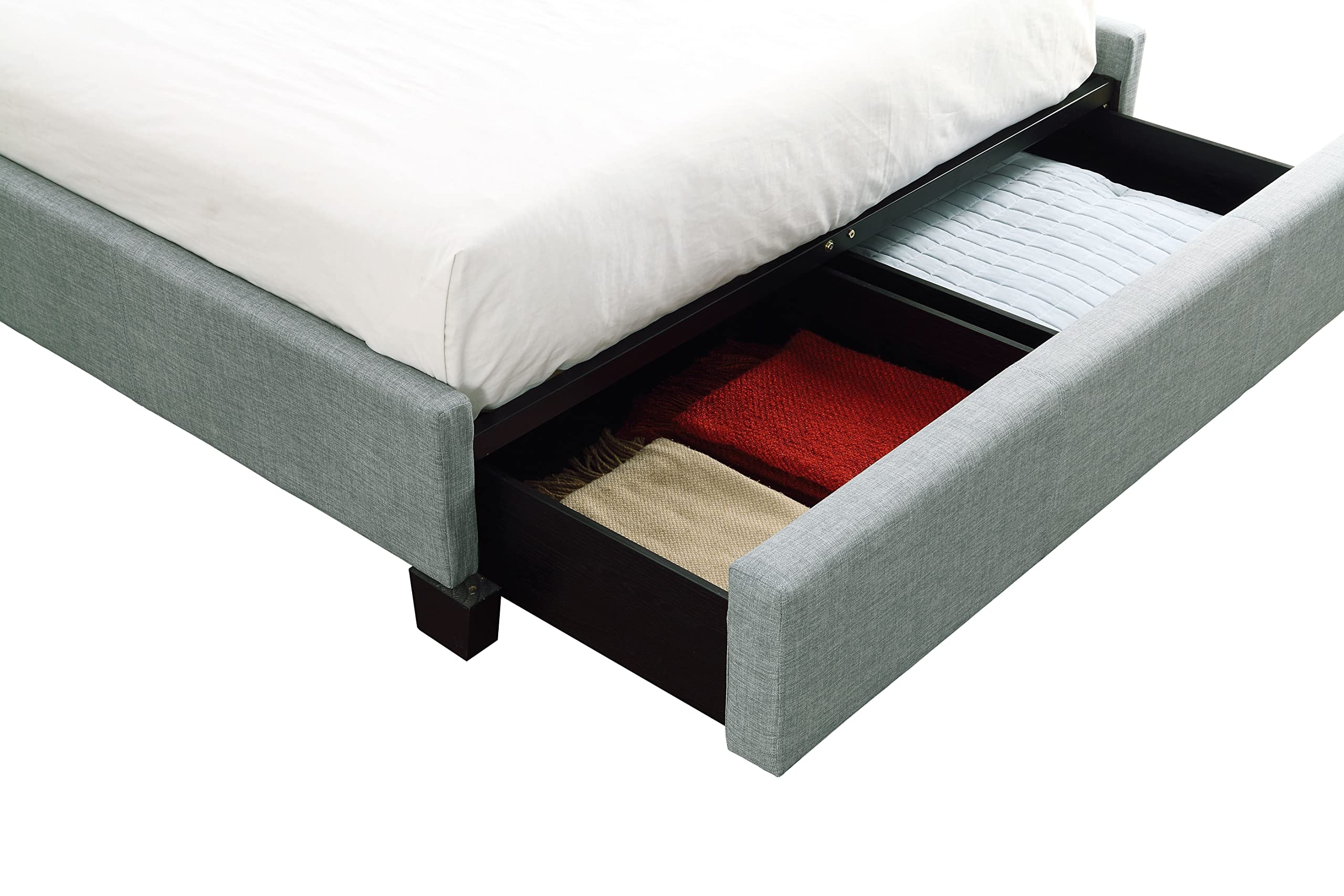 Modus Furniture Solid Wood Footboard-Storage Bed, California King, Ariana - Bluebird