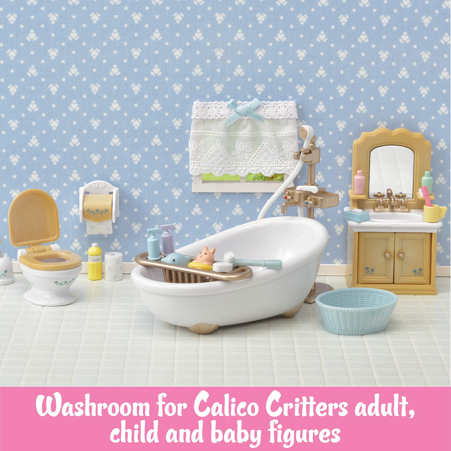 Calico Critters Country Bathroom Set - Toy Dollhouse Furniture and Accessories Set for Ages 3+
