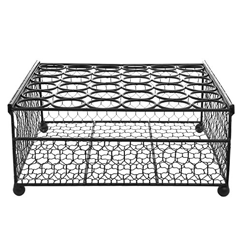 2 Tier Country Rustic Black Chicken Wire 36 Egg Display Tray and Egg Storage Box - Enjoy Fresh Eggs Daily