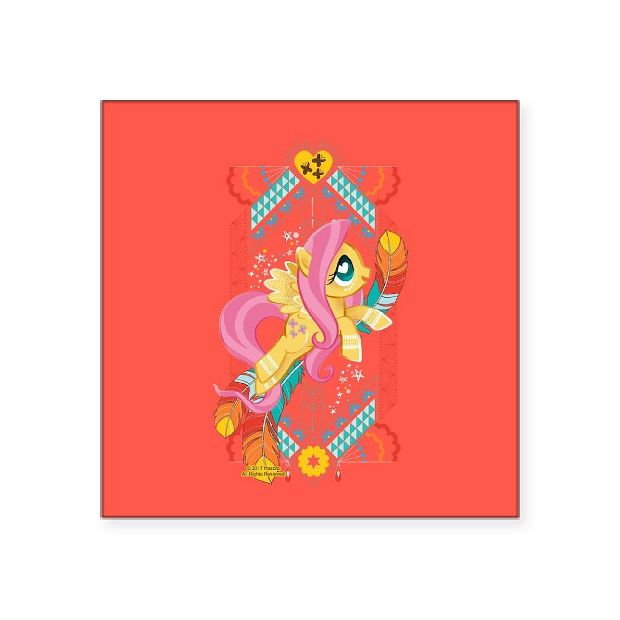 CafePress My Little Pony Fluttershy Feathers Sticker Square Bumper Sticker Car Decal