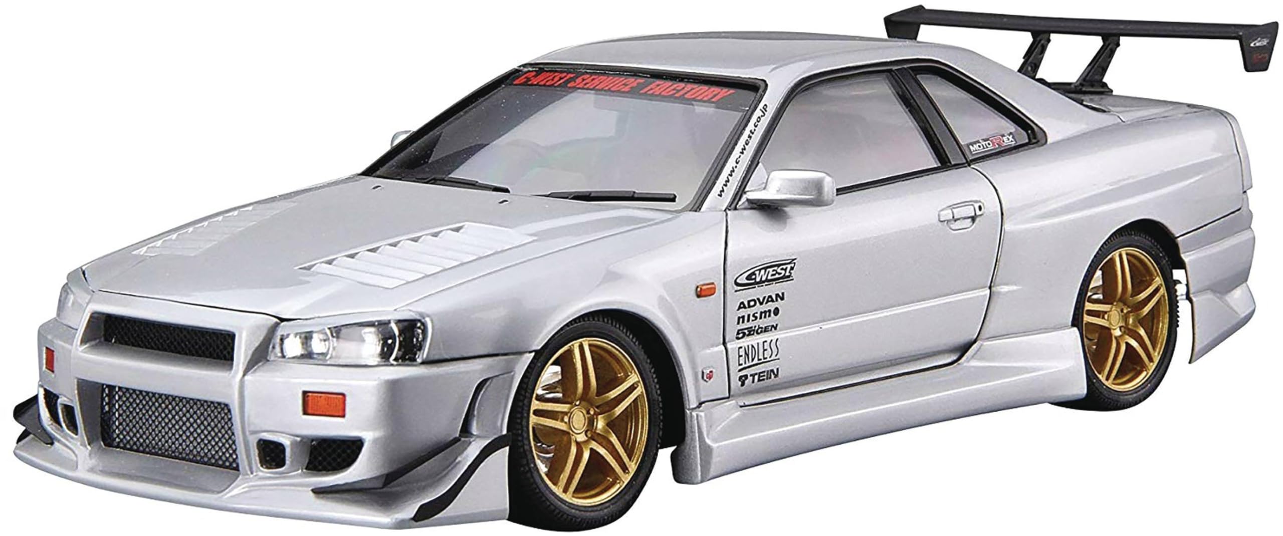 Aoshima Nissan C West BNR34 Skyline GT-R ’02 1:24 Scale Model Kit