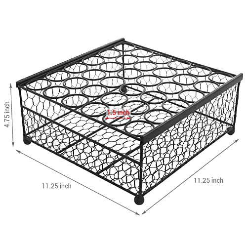 2 Tier Country Rustic Black Chicken Wire 36 Egg Display Tray and Egg Storage Box - Enjoy Fresh Eggs Daily