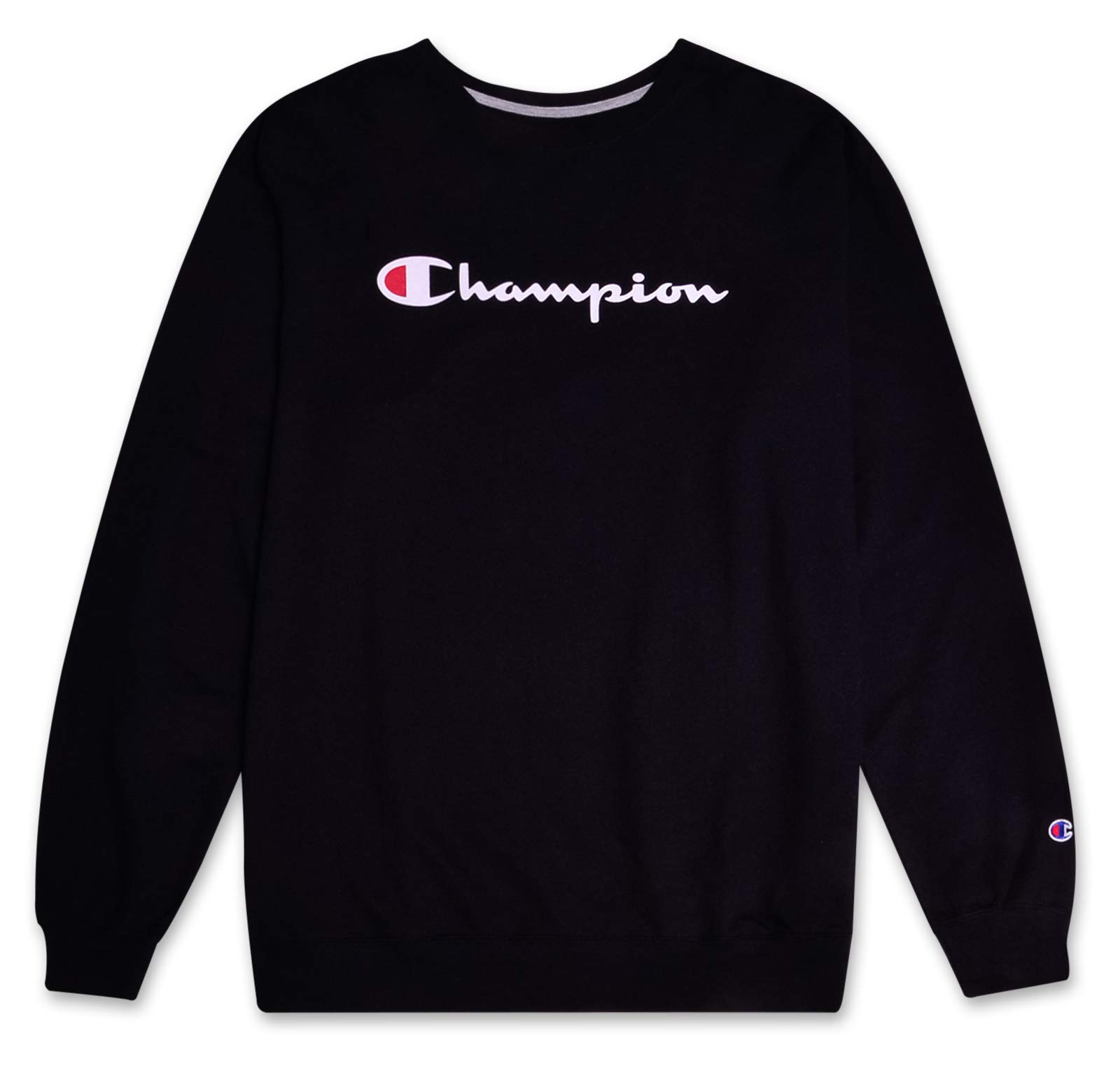 Champion Big and Tall Crewneck Sweatshirt - Cotton Casual Sweatshirt for Men Black