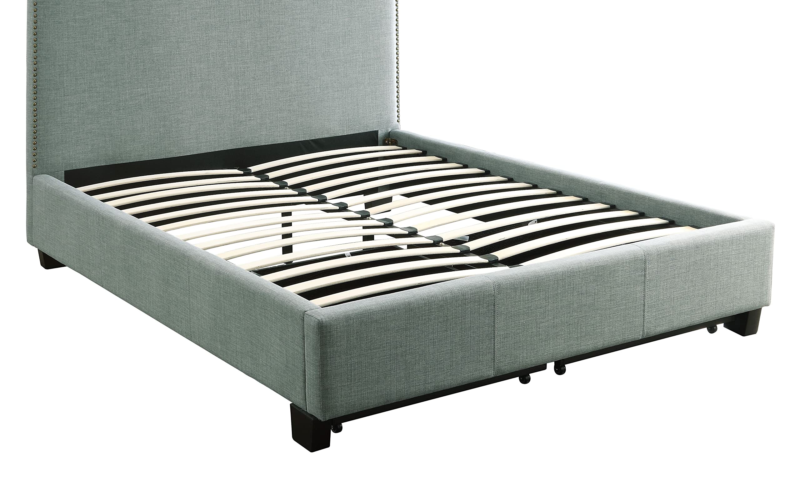Modus Furniture Solid Wood Footboard-Storage Bed, California King, Ariana - Bluebird