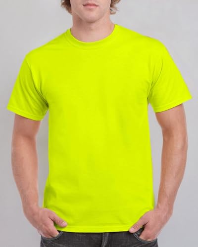 Gildan Blank T-Shirt - Unisex Style 5000 Adult Safety Green