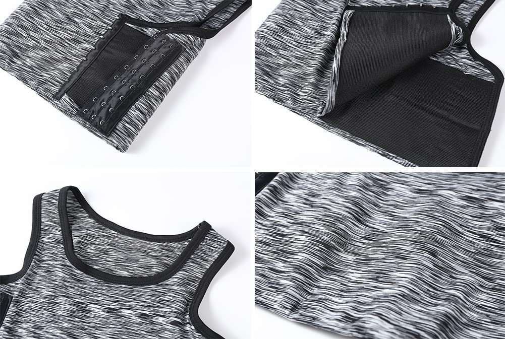 JARAZIN Women Tomboy Elastic Band Colors Chest Binder Tank Top (X-Large, Light Grey)