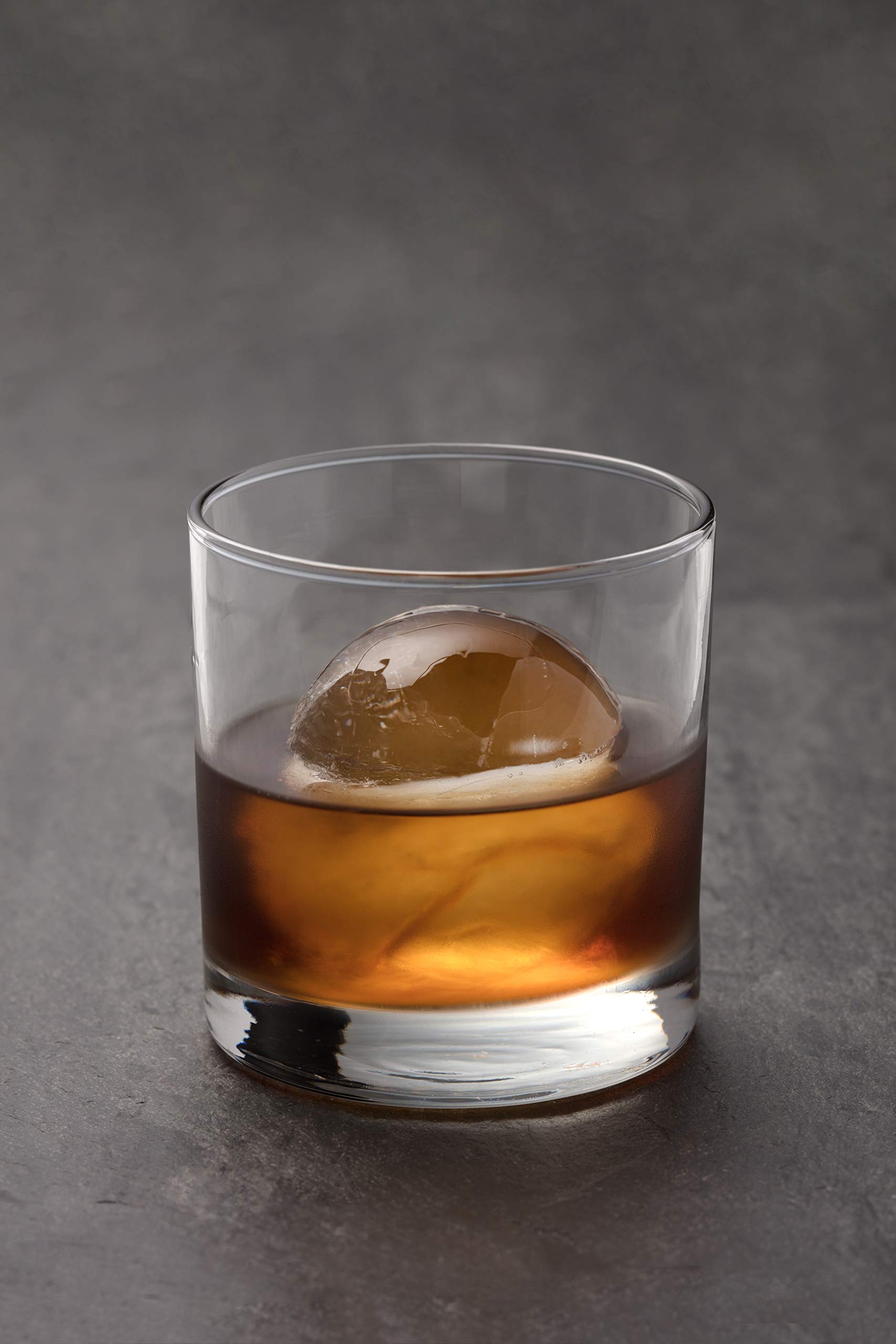 W&P Peak Silicone Sphere Ice Mold w/ Cover | Marble White | Easy to Remove | Round Cocktail Whiskey Drink Ice Maker | Food Grade Premium Silicone | Dishwasher Safe, BPA Free