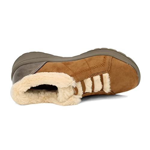 Bzees Women's Golden Shoe, toffee microfiber/beige faux fur, 10 M US