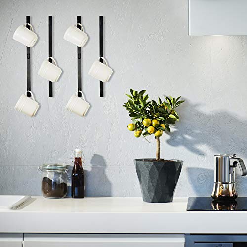 Coffee Mug Wall Rack - Metal Mug Racks for Wall - Wall Mug Rack - Coffee Cup Rack Wall Hanging Holder - Teacup and Mason Jar Hanger Display Holder - Hold a Dozen Cups and Mugs