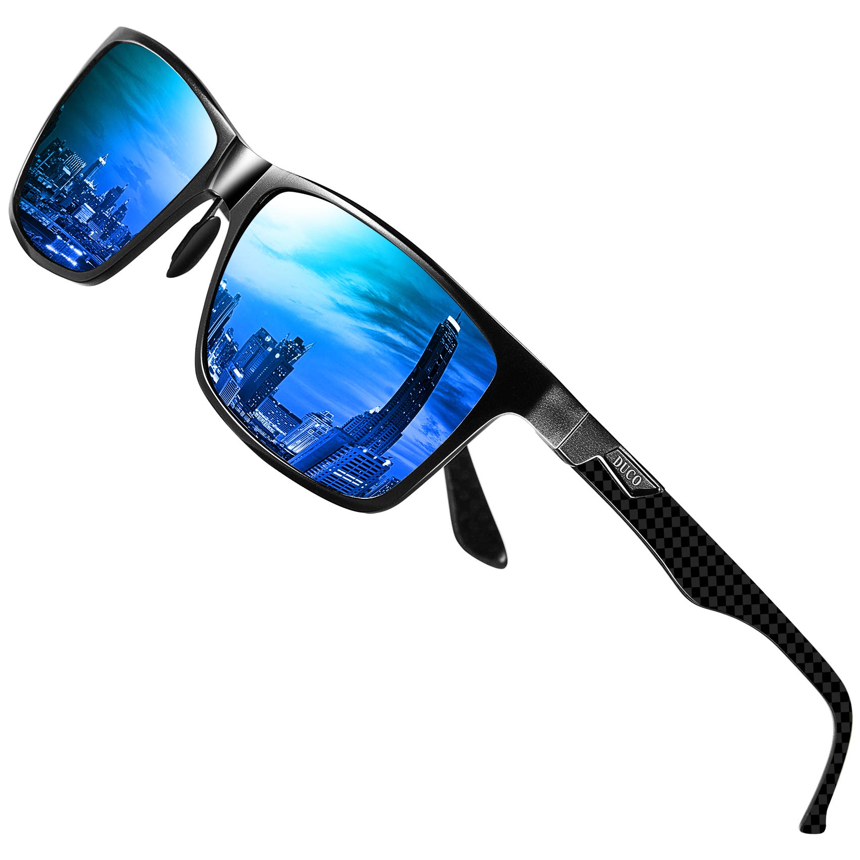 DUCO Mens Sunglasses Polarized Rectangle Sunglass for Men Lightweight Carbon Fiber UV400 Protection 8206