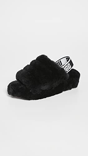 UGG Women's Fluff Yeah Slide Slipper, Black, 8