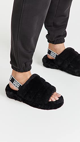 UGG Women's Fluff Yeah Slide Slipper, Black, 8