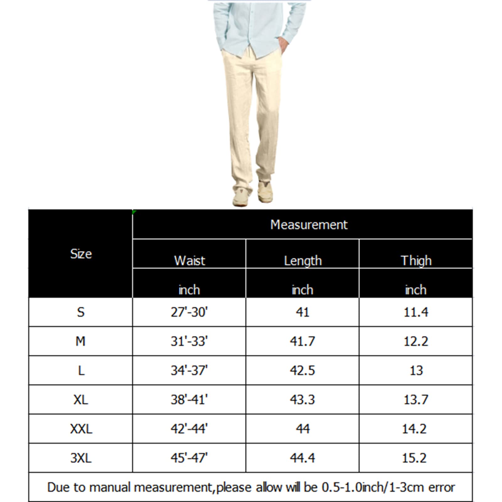 Manwan walk Men’s Casual Beach Trousers Elastic Loose Fit Lightweight Linen Summer Pants K70 (Small, Light Grey)