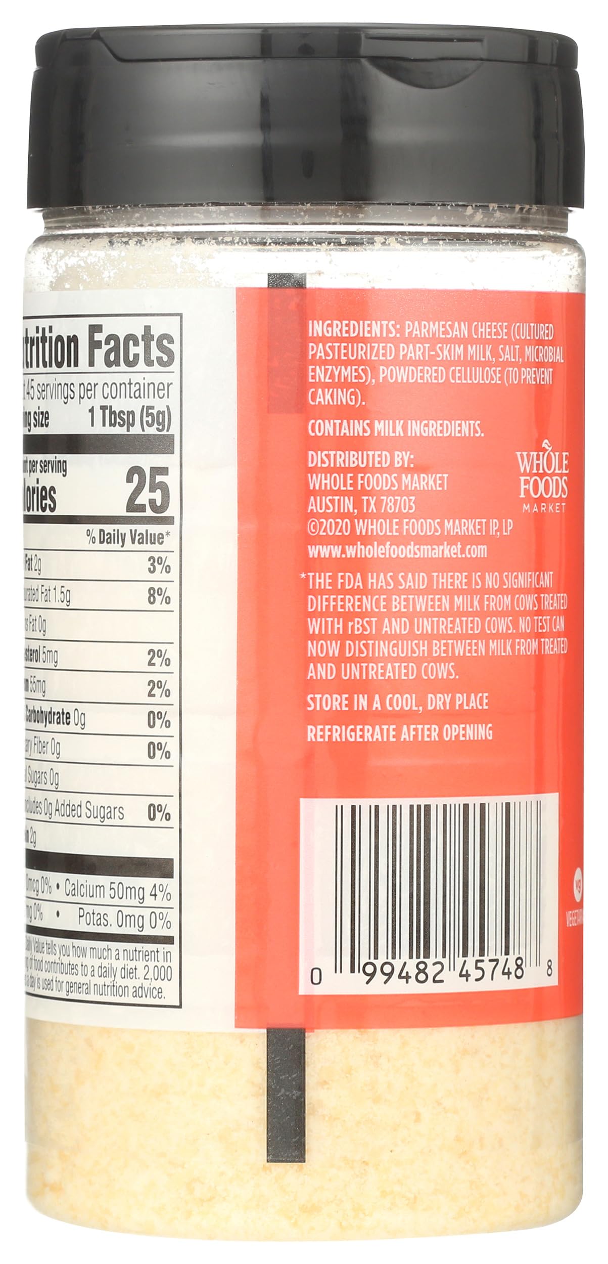 365 by Whole Foods Market, Grated Parmesan Cheese, 8 Ounce