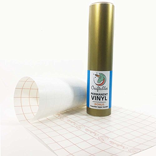 Craftables Black Vinyl Roll - Permanent, Adhesive, Glossy & Waterproof | 12" x 10' | for Crafts, Cricut, Silhouette, Expressions, Cameo, Decal, Signs, Stickers