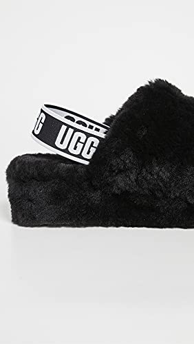 UGG Women's Fluff Yeah Slide Slipper, Black, 8