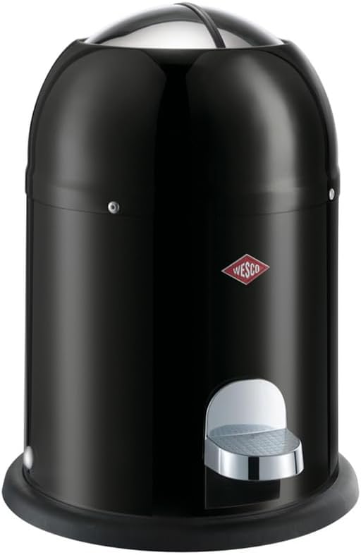 WESCO Waste Bin Mini Master 6 L Powder-Coated Sheet Steel, Black, 26,4x26,4x36 cm,