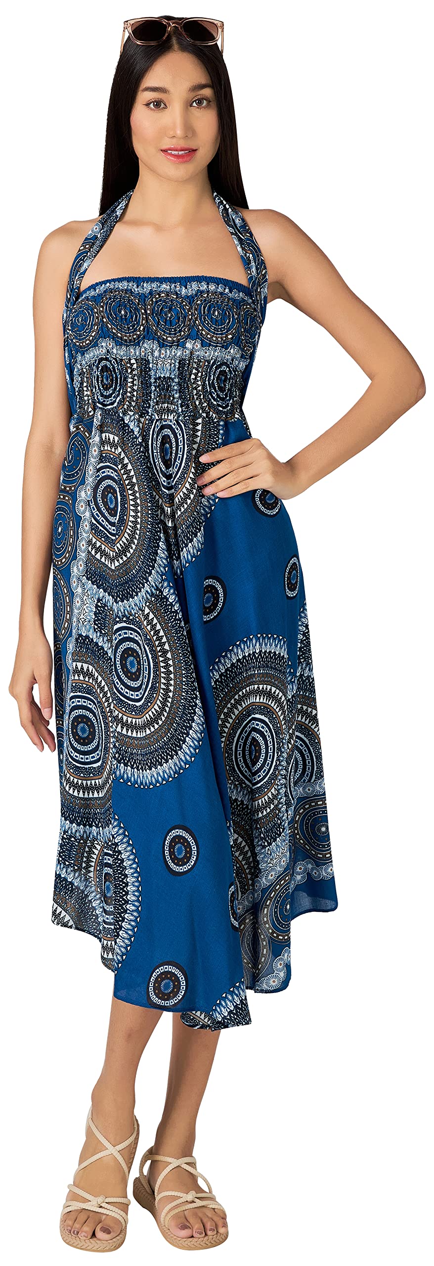 Joob Joob Long Boho Skirts for Women - Bohemian Hippie Maxi Summer Skirt Blue