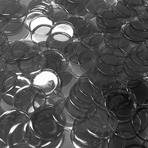 MR CHIPS Plastic Bingo Chips for Games 100 Count Bag - Solid and Transparent Colors Counting Black 7/8 Inch