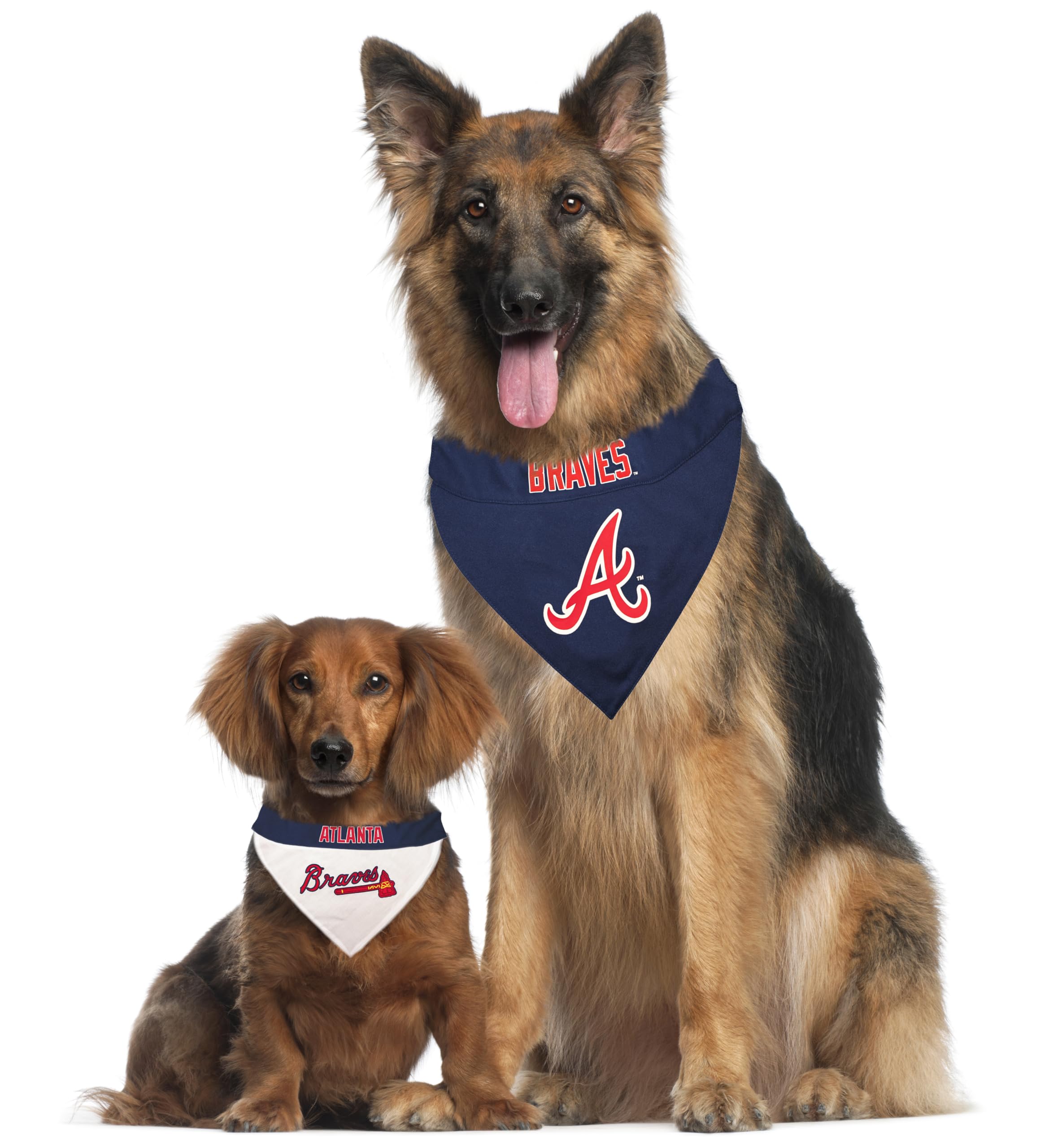 Pets First BRV-3217-S-M MLB Dog Bandana - Atlanta Braves Reversible Pet Bandana, Small/Medium, MLB Team Color