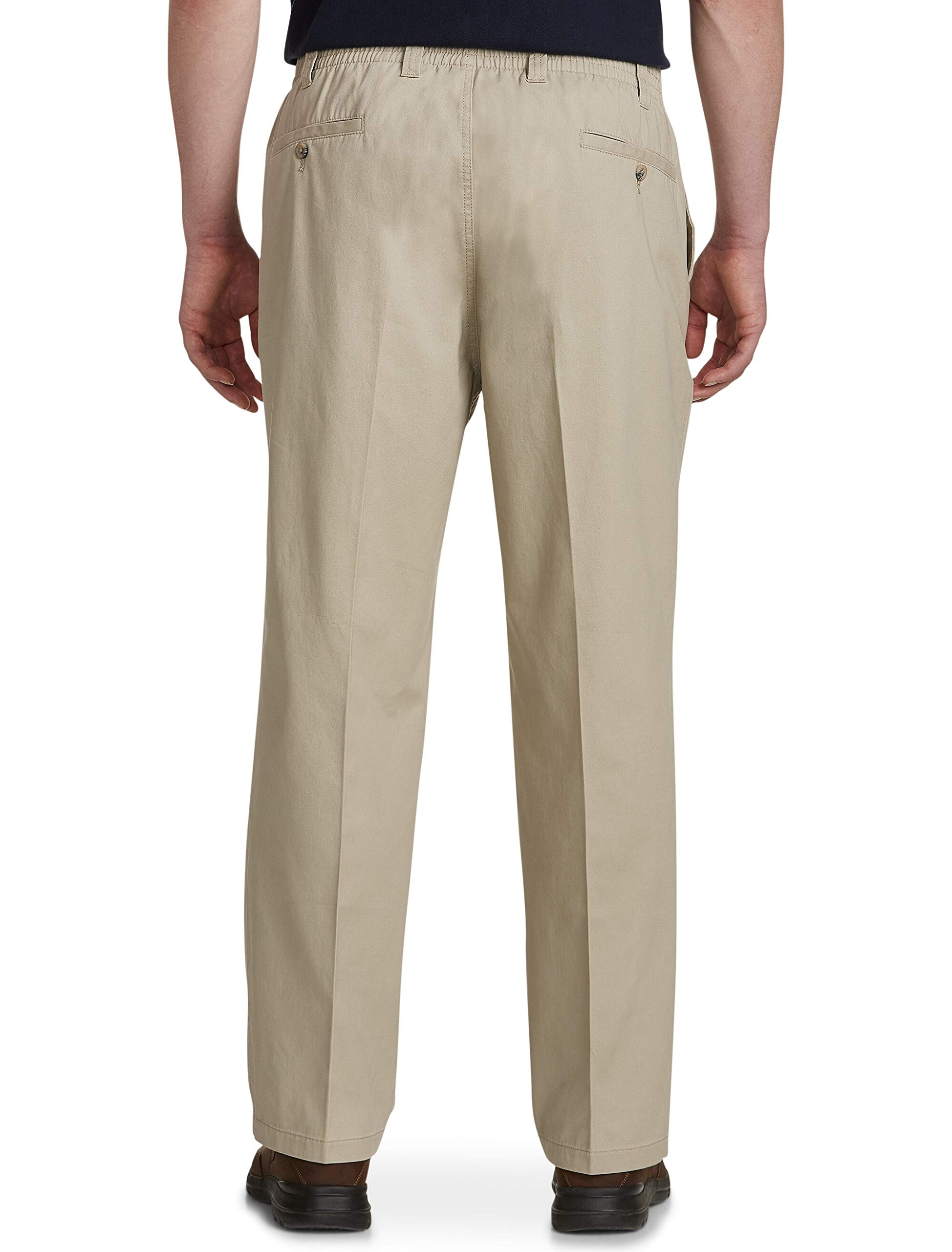 Harbor Bay by DXL Men's Big and Tall Elastic-Waist Pants Khaki x