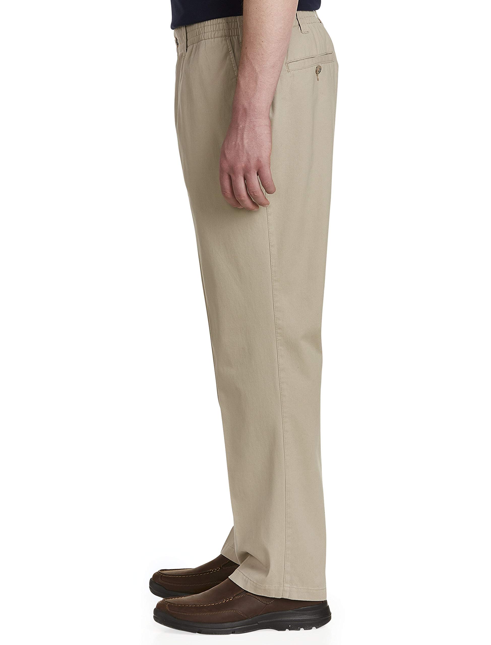 Harbor Bay by DXL Men's Big and Tall Elastic-Waist Pants Khaki x