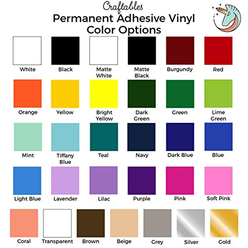 Craftables Black Vinyl Roll - Permanent, Adhesive, Glossy & Waterproof | 12" x 10' | for Crafts, Cricut, Silhouette, Expressions, Cameo, Decal, Signs, Stickers