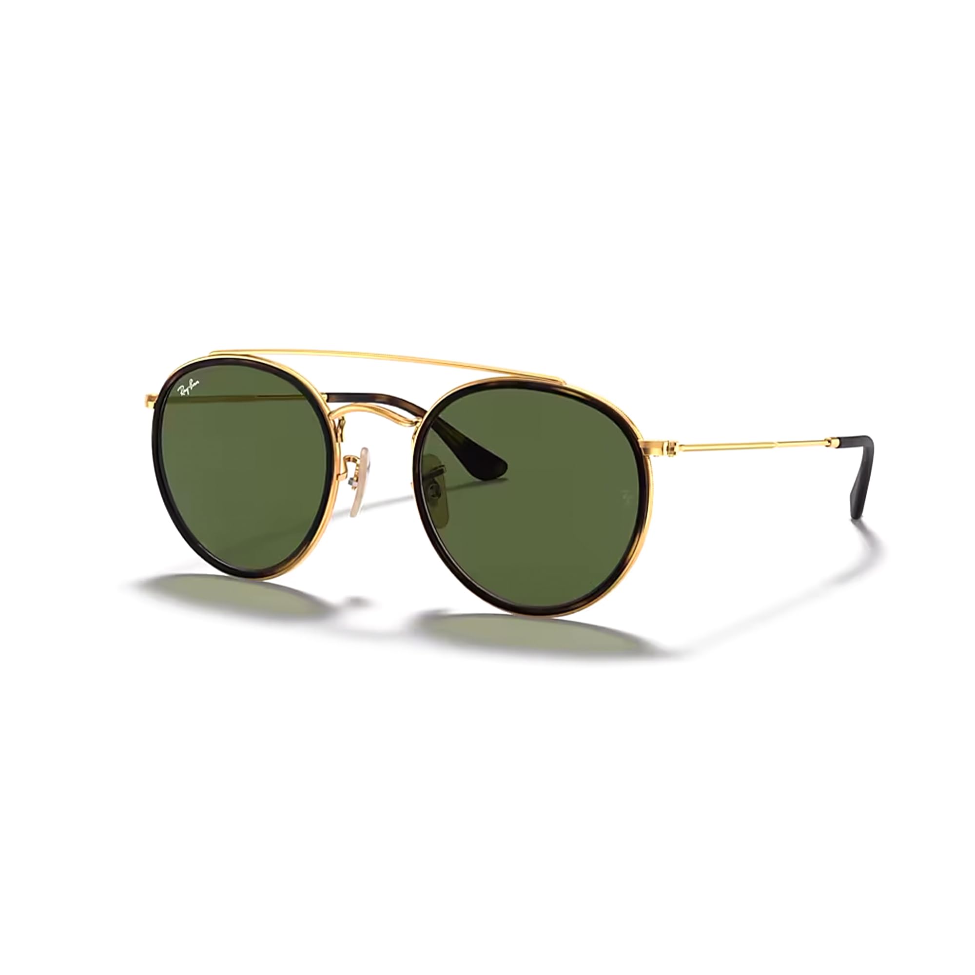 Ray-Ban RB3647N 001 51M Gold/Crystal Lens G-15 Green Round Sunglasses For Men For Women + BUNDLE with Designer iWear Eyewear Kit