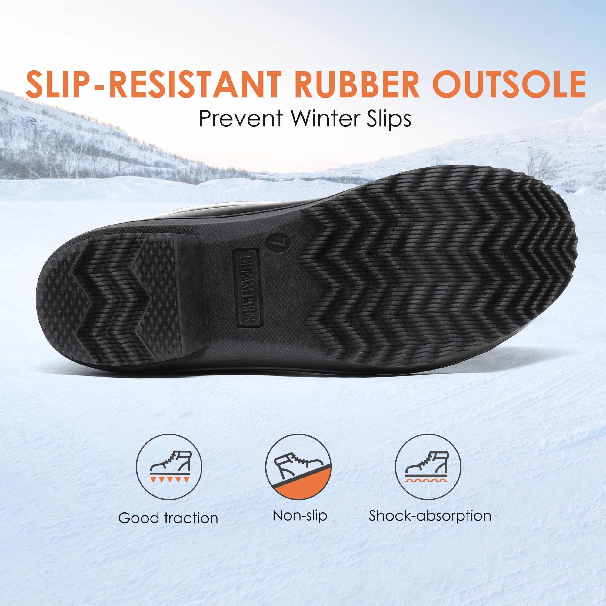 DREAM PAIRS Women's Mid Calf Waterproof Winter Snow Boots Monte,Size 10,Black,Monte_01