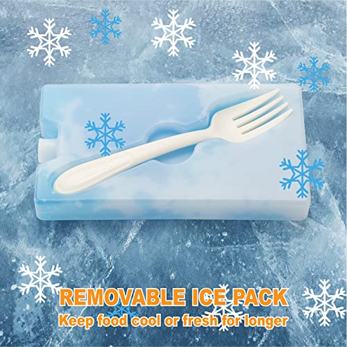 Bento Box for Kids, Two-color design Lunch Box with Sauce Containers, Leak Proof, Dishwasher & Microwave Safe and 3 Compartments Meal Prep Bento Box with Ice Pack for Boys Girls School, Work, Travel