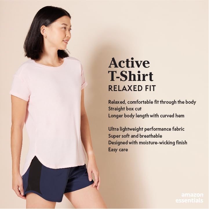 Amazon Essentials Women's Studio Relaxed-Fit Lightweight Crewneck T-Shirt (Available in Plus Size), Black, X-Large