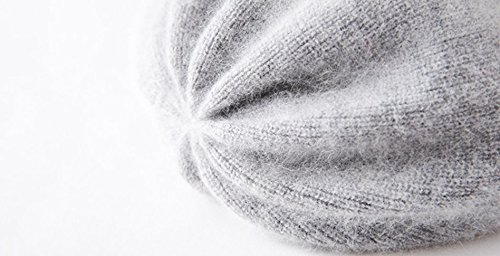 WaySoft Pure 100% Cashmere Beanie for Women in a Gift Box, Oversized Women Beanie Hat, Bring Warm and Luxury to Your Loved Ones, Perfect (Grey)