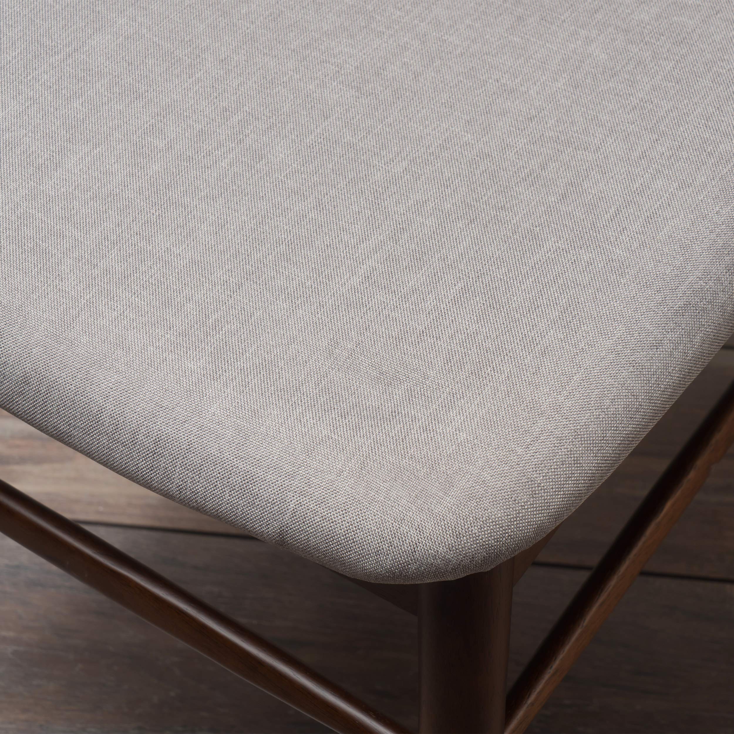 Christopher Knight Home Colette Fabric with Walnut Finish Dining Chairs, 2-Pcs Set, Light Grey / Walnut