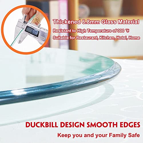 Lazy Susan Glass Turntable, Large Tabletop Rotating Tray, Transparent Round Rotating Serving Plate For Kitchen Dining Table 20/24/27/32/34/36/40/44/47 Inch Thick: 8mm (Size : 80cm/32Inch)