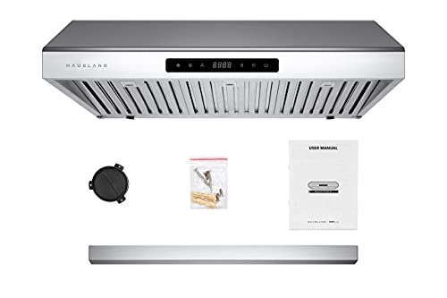 Hauslane | Chef Series 30” PS10 Under Cabinet Range Hood | PRO PERFORMANCE | Stainless Steel Electric Stove Ventilator | 3 Speed Exhaust Fan, Bright LED Lights & Delay Auto Shut-Off