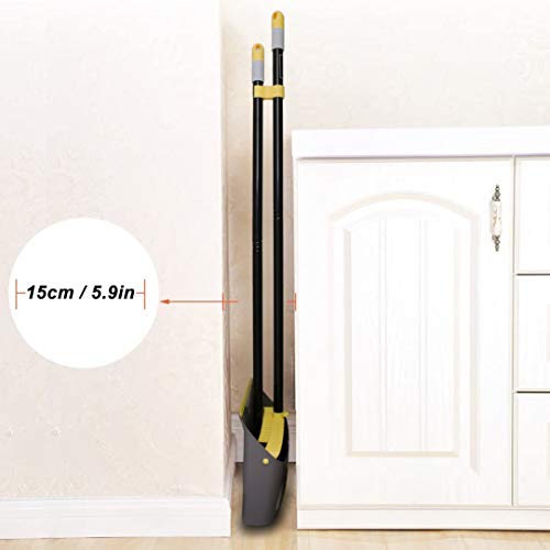 Broom and Dustpan/Broom with Dustpan Combo Set,Standing Dustpan Dust Pan with Long Handle 40"/52" for Home Kitchen Room Office Lobby Indoor Floor Cleaning Broom and Dustpan Set for Home