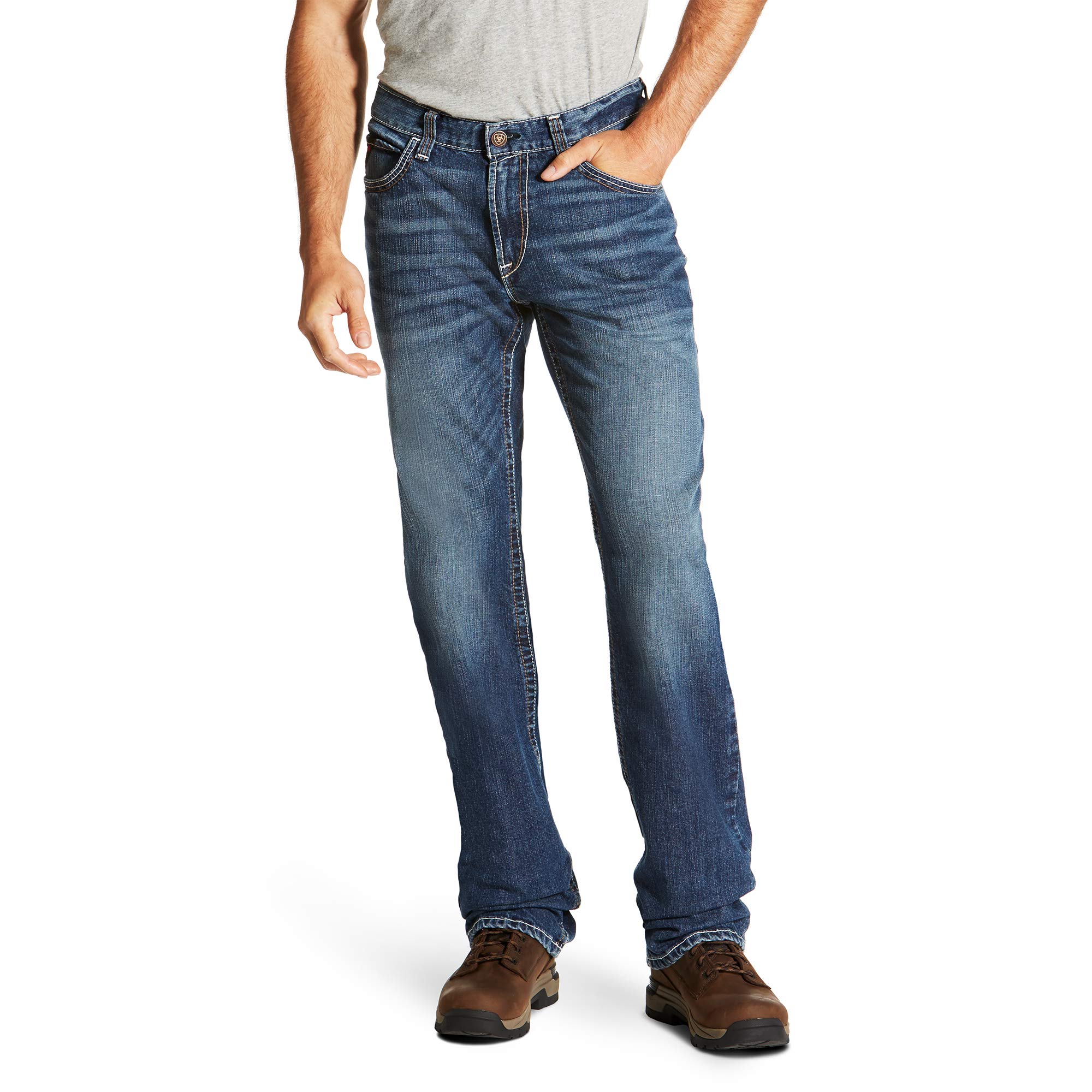 Ariat Men's Flame Resistant M4 Low Rise Boot Cut Jean, Alloy, 48W x 34L