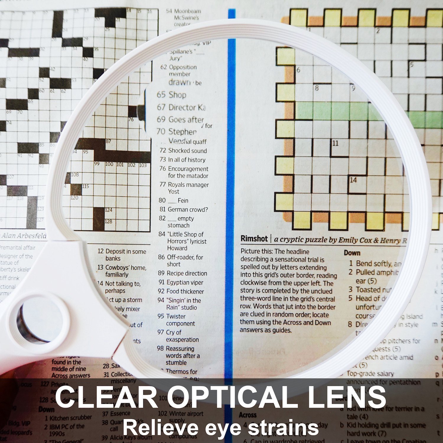 5.5-Inch Extra Large Handheld Magnifying Glass with LED Light, Oversize Reading Magnifying Loupe 2X 4X 25X Zoom Illuminated Magnifier Lens for Hobby Art Crafts Inspection & Low Vision Aids
