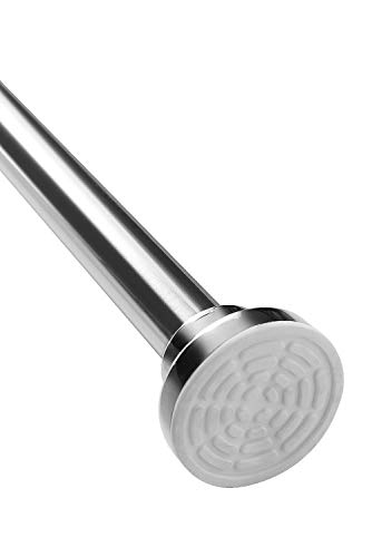 TEECK Shower Curtain Rod, 40-73 inch Adjustable Tension Spring, Shower Curtain Rod Tension, Premium Stainless Steel, Anti-Slip, No Drilling, No Rust, Never Collapse, for Bathroom, Easy to use