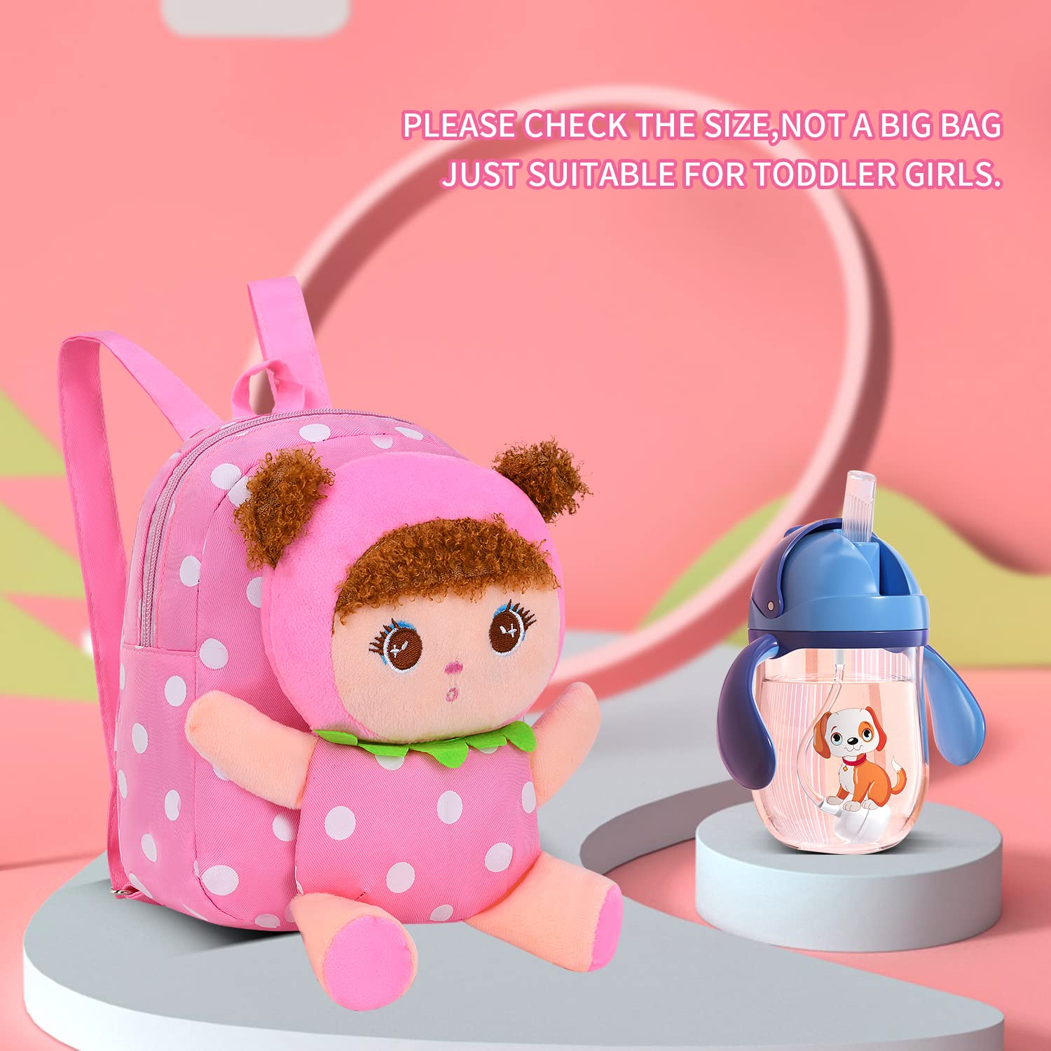 Suerico Cute Toddler Backpack Plush Doll Toy Snack Travel Bag Preschool Shoulder Bag Gift for Kid