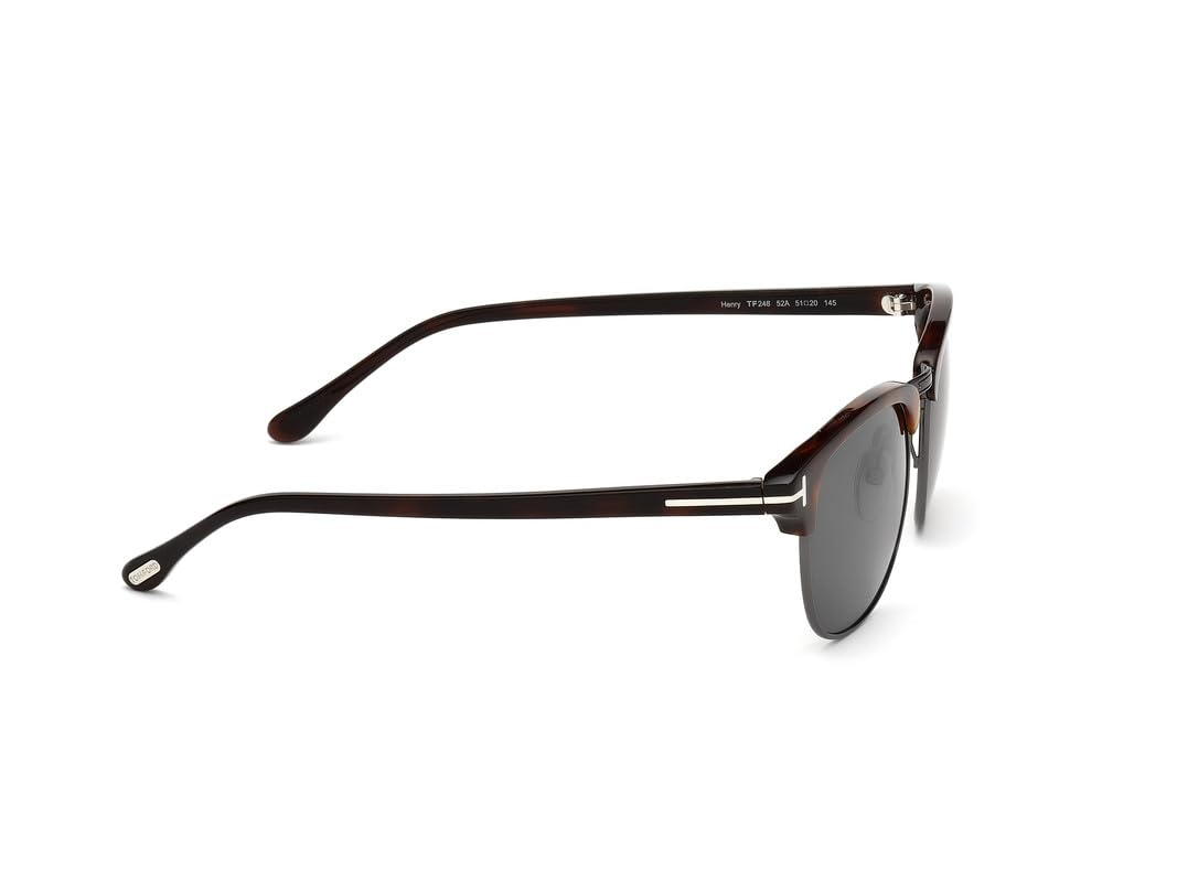 Sunglasses Tom Ford FT 0248 Henry 52A Gunmetal, Dark Havana/Smoke Lenses